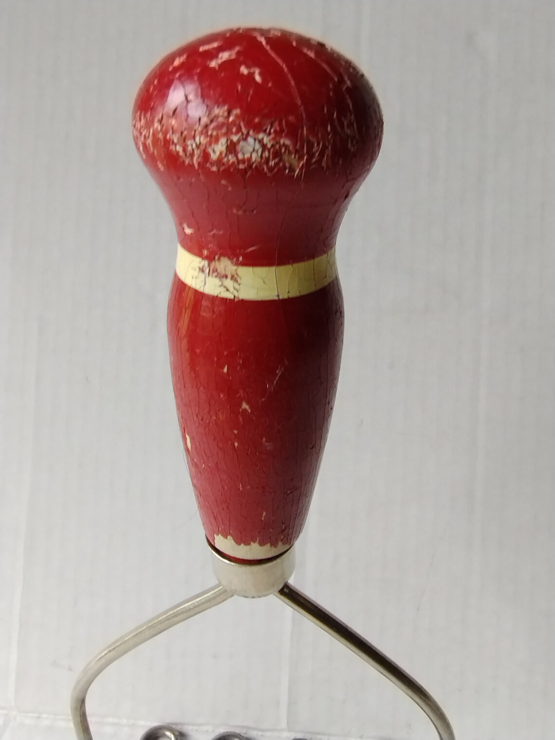 Vintage - Potato Masher - Kitchen Utensil - Red Handle - Country ...