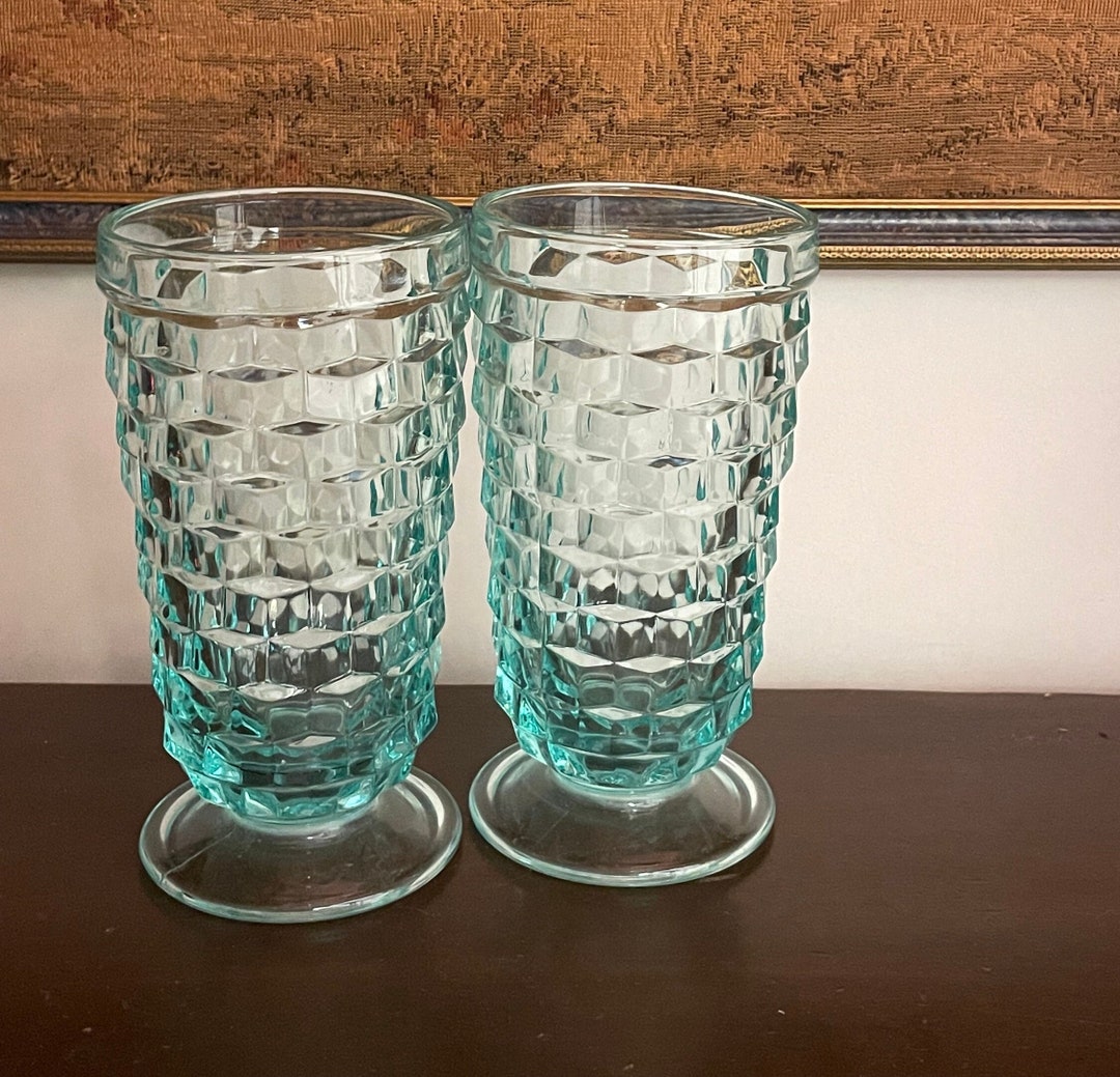 Rare Pair of Vintage Ice Blue Glass Whitehall Iced Tea Glasses - Etsy