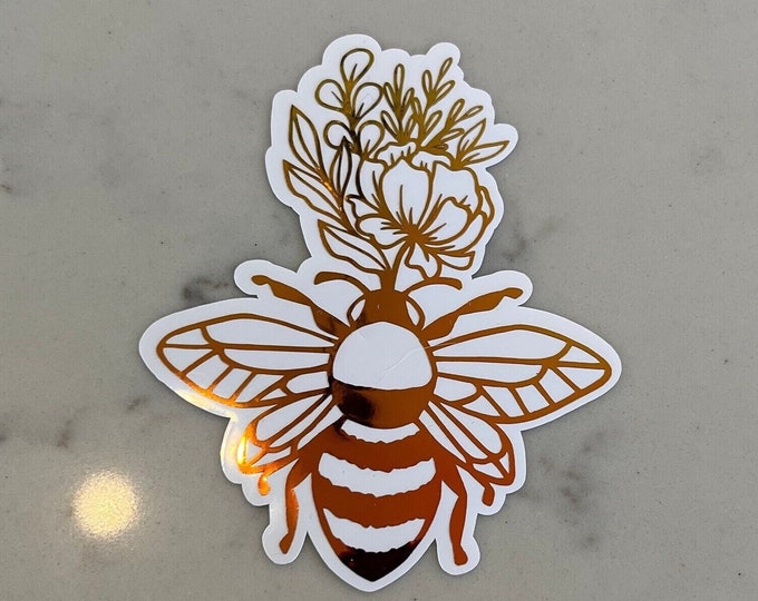 Bumble Bee Decal With Flowers / Tumbler Decal/ Stanley Decal/ YETI ...
