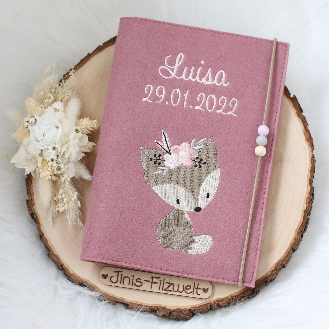 U-hefthülle Filz Fuchs,geschenk Geburt,wollfilz, Untersuchungsheft ...