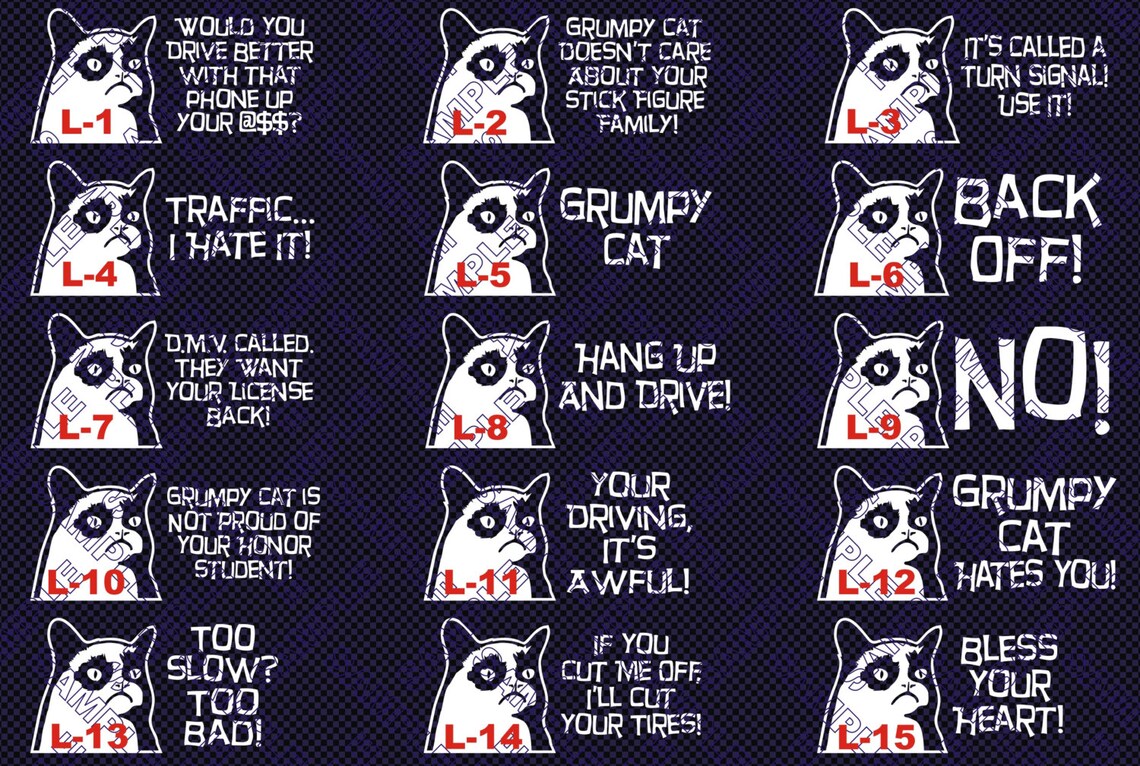 Grumpy Cat Hates... Die Cut Vinyl Decal Sticker | Etsy