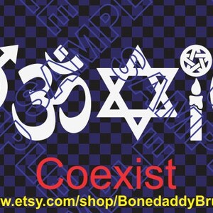 COEXIST and Coexist-sci/fi Die Cut Vinyl Decal Sticker - Etsy