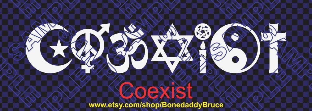 COEXIST and Coexist-sci/fi Die Cut Vinyl Decal Sticker | Etsy