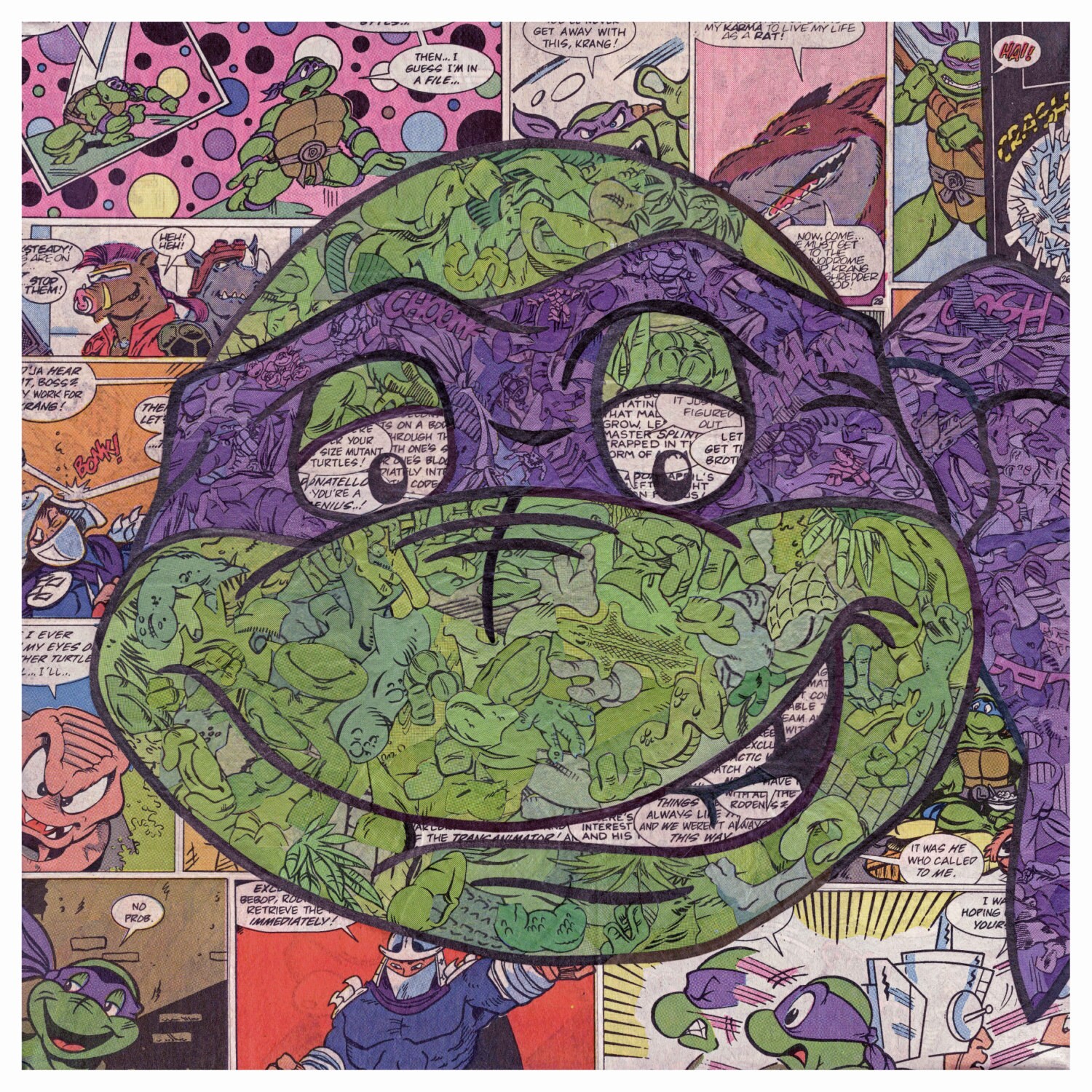 Mosaic Mixed Media & Collage Art & Collectibles TMNT Print Analog Comic ...