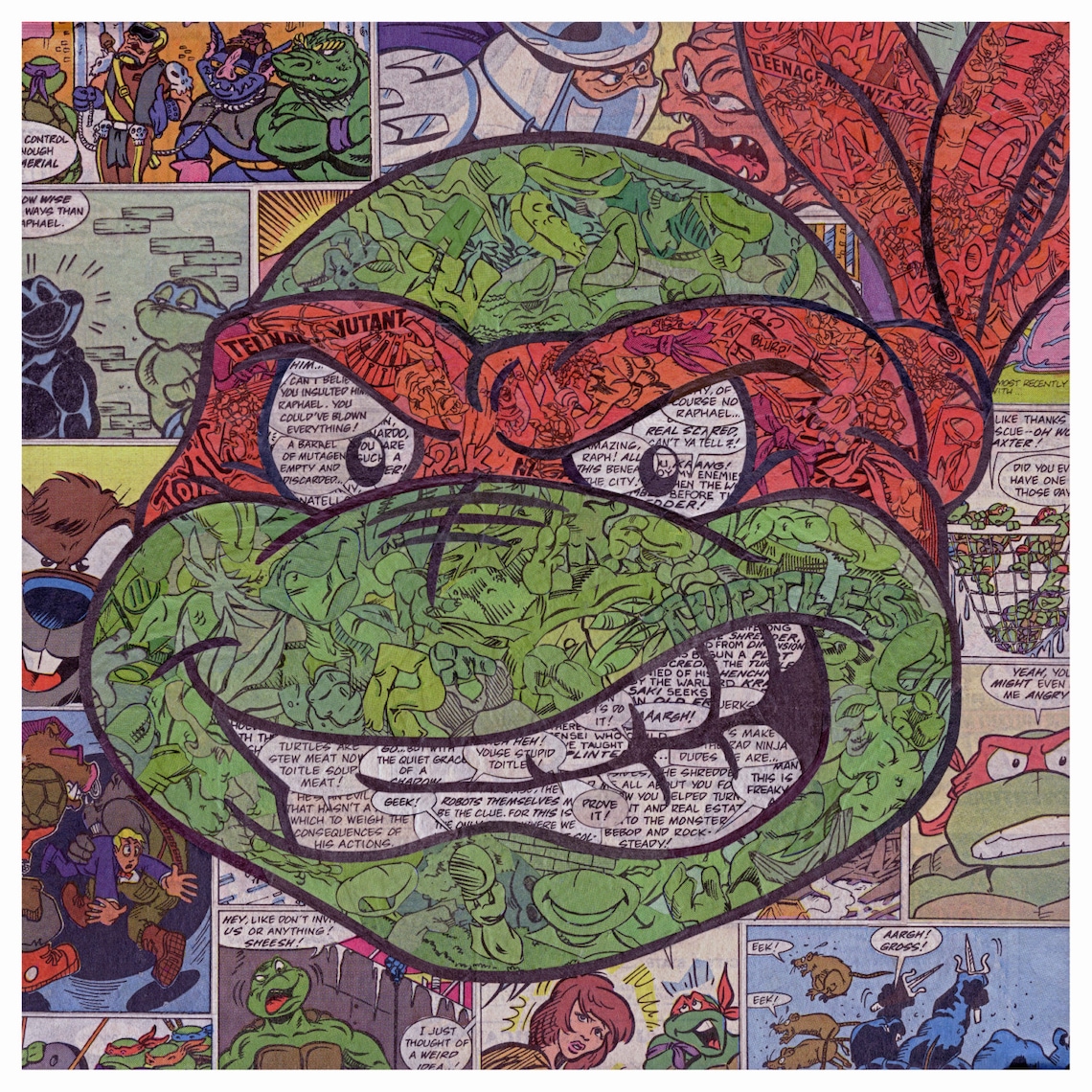 SET OF 4 Teenage Mutant Ninja Turtles Comic Collage Prints - Etsy