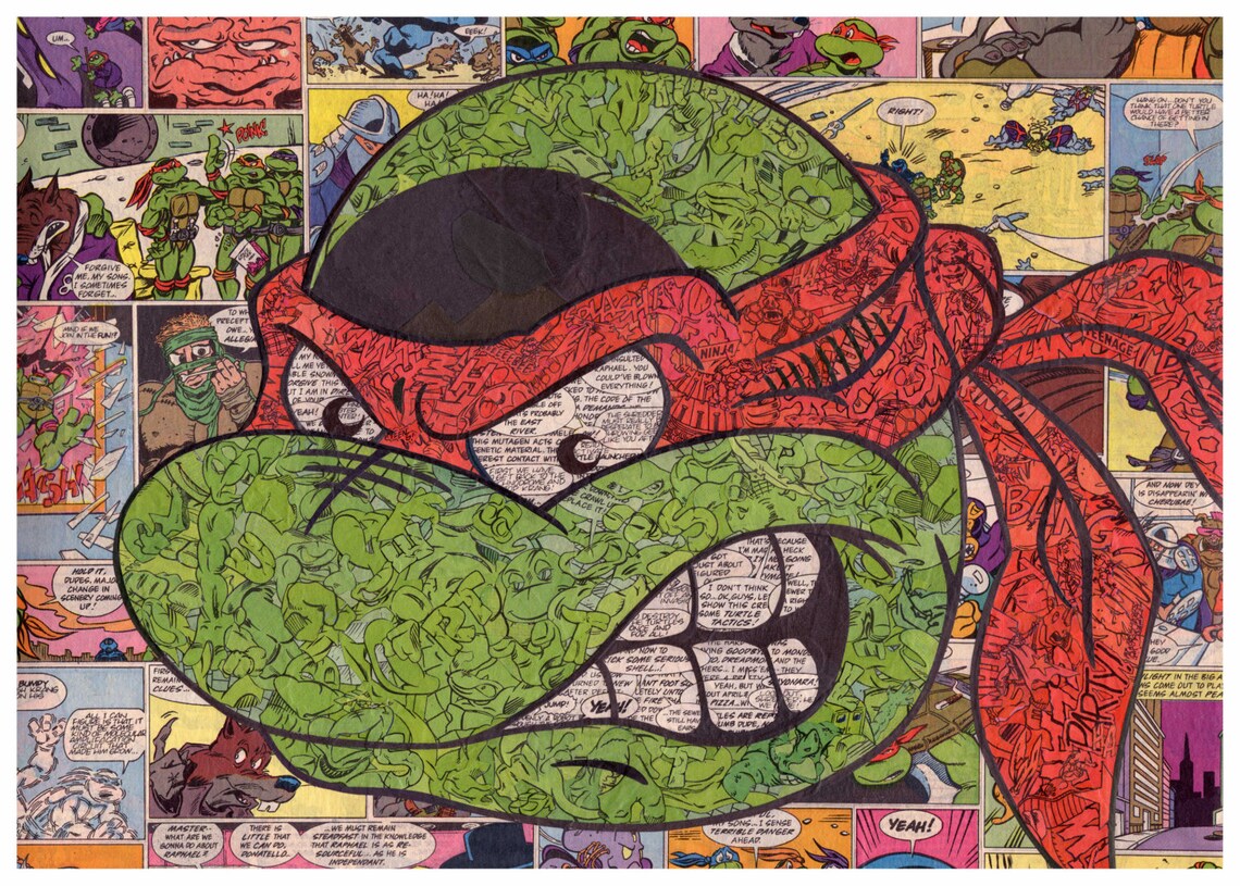 Teenage Mutant Ninja Turtles Comic Collage Print - Etsy