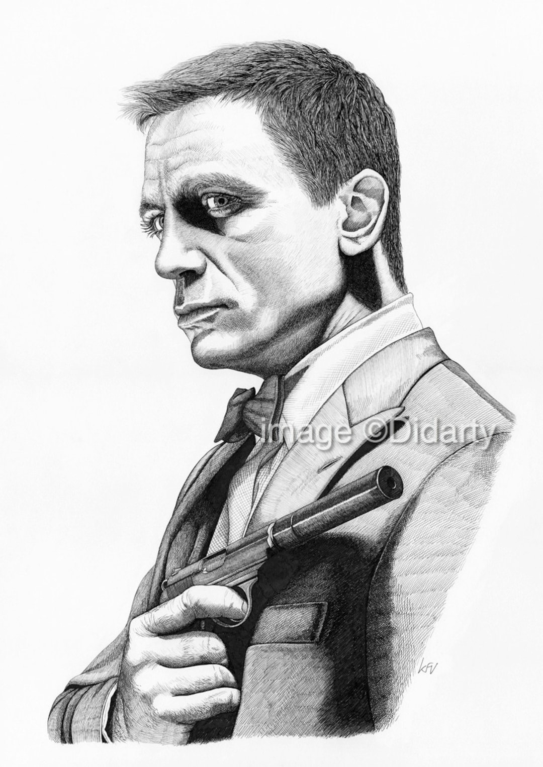 James Bond Portrait Print - Etsy