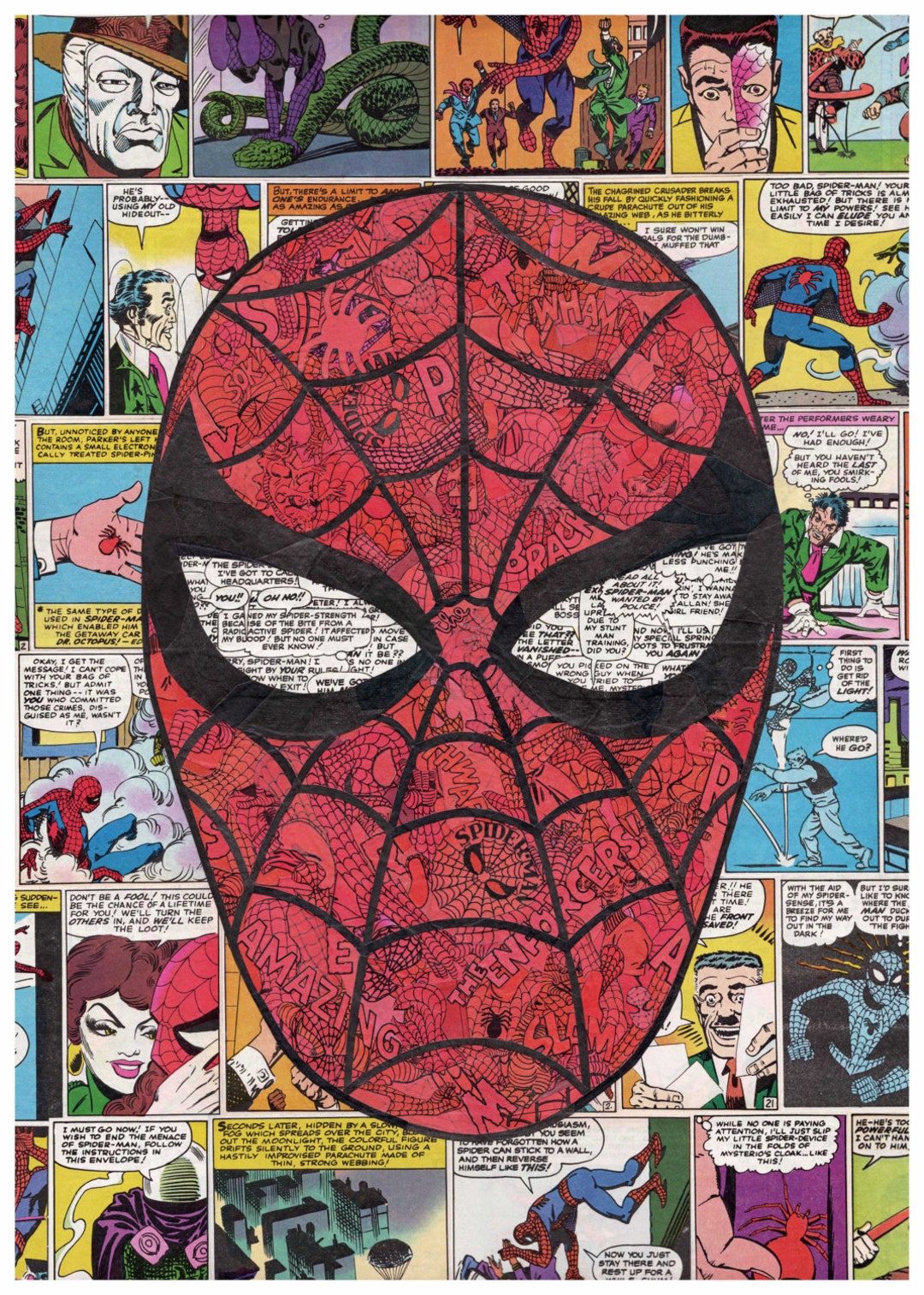 Spiderman Comic Collage Print - Etsy