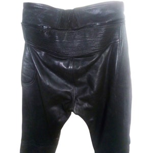 Echtes Leder Pants 100% Genuine Leather Black Motorcycle Professional ...