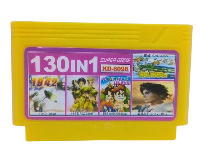 Vintage Dendy Console 8 Bit Cartridge Pegasus Famicom Famiclone NES 130 in 1 Games Collection - Etsy