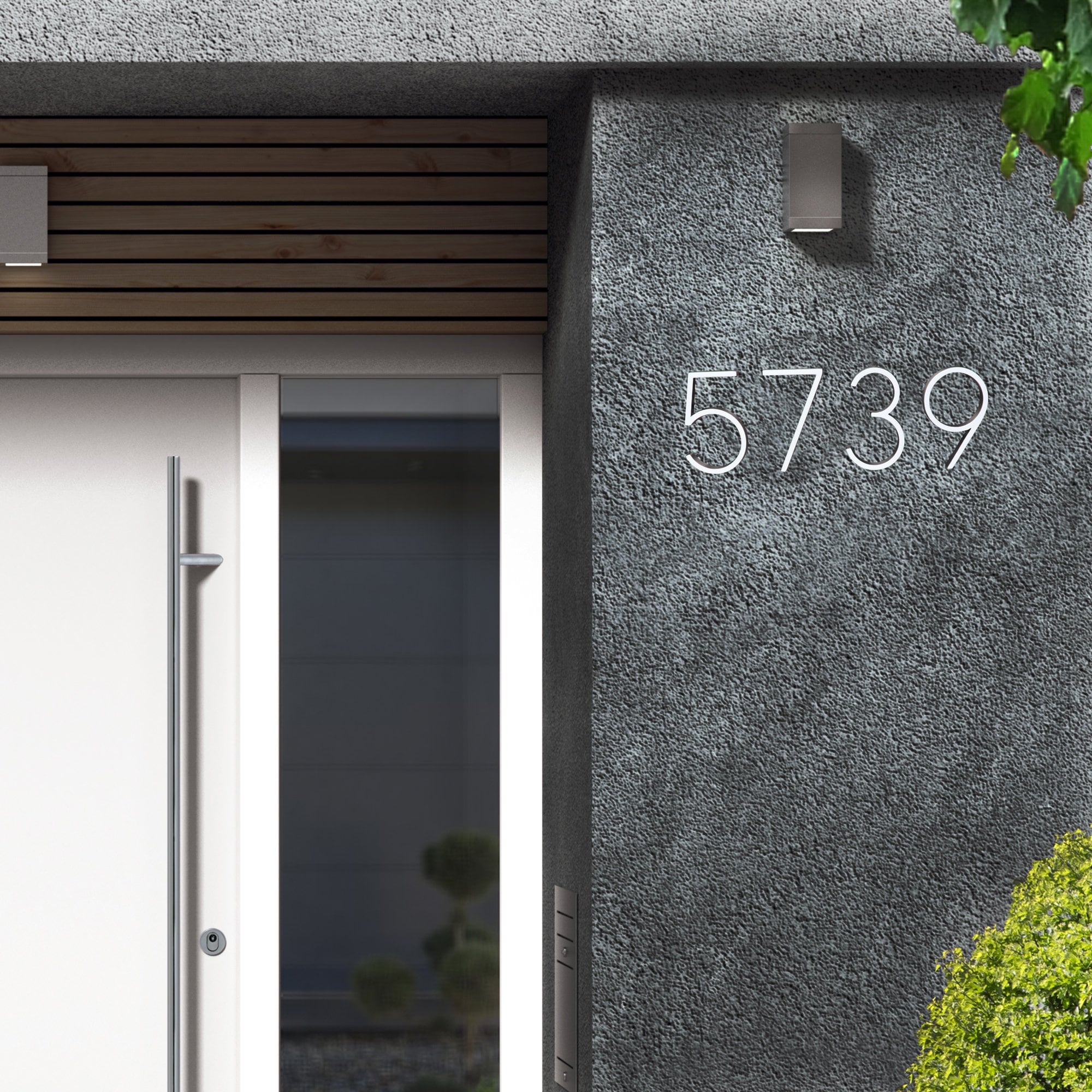 Modern Reflective Floating House Numbers 5 Address | Etsy