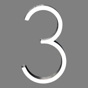 Modern Reflective Floating House Numbers 5" Address America Proprietary ...