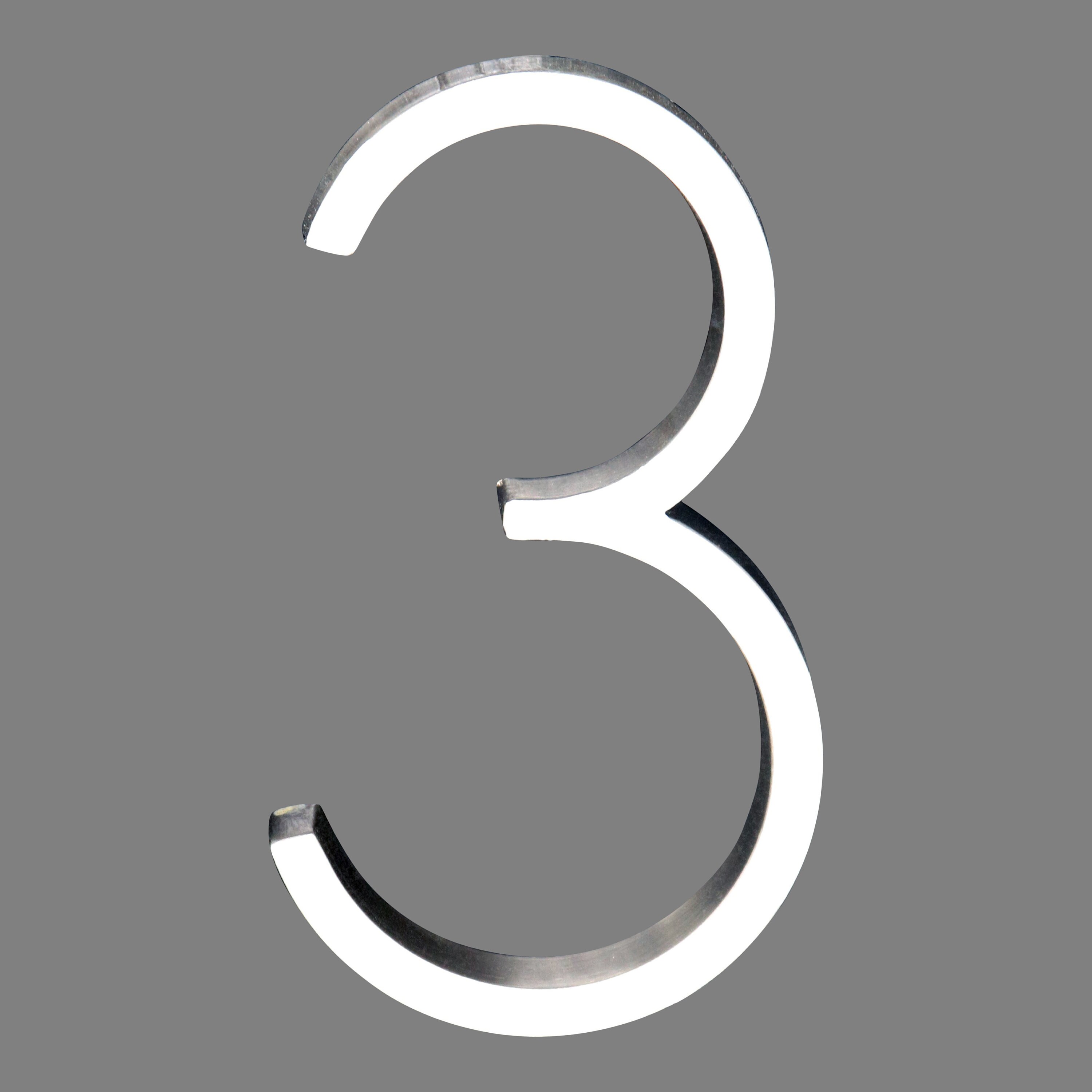 Modern Reflective Floating House Numbers 5 Address | Etsy