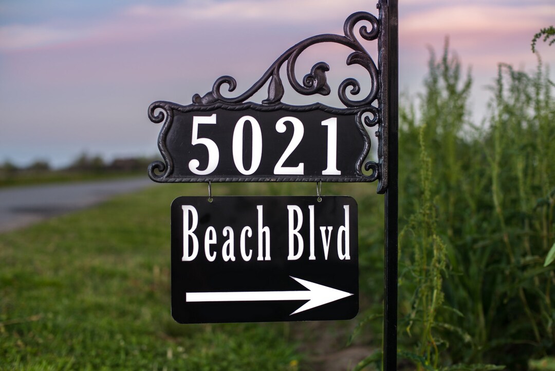 Address America Boardwalk Two Sided Reflective Address Sign W/ Double ...