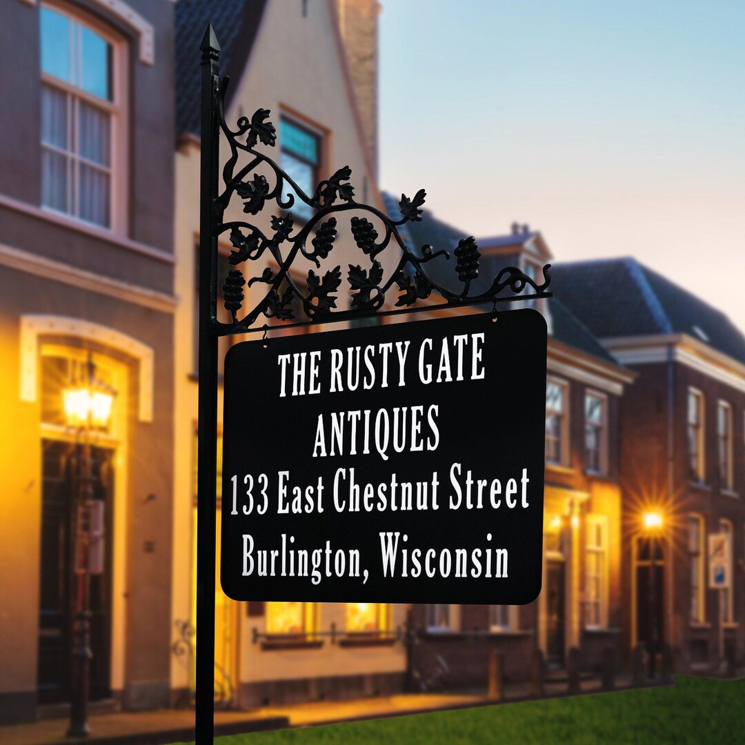 Vineyard All Metal Large Reflective Double Sided Customized Yard or ...