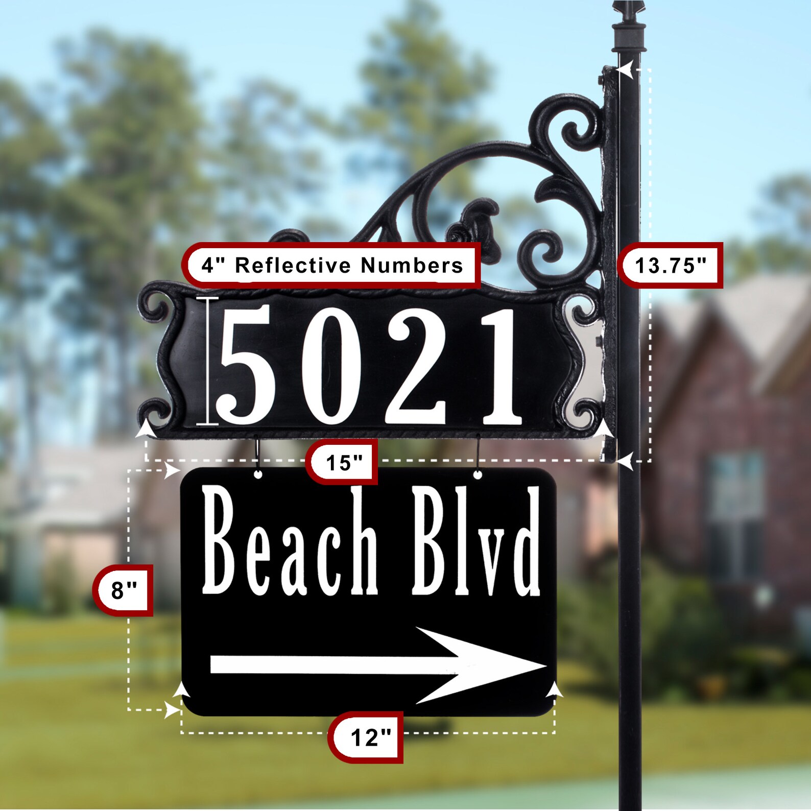 Address America Boardwalk Two Sided Reflective Address Sign | Etsy