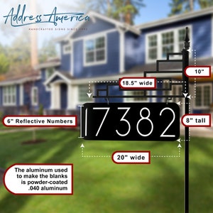 Address America - XL Contemporary Super Reflective Yard Address Sign ...
