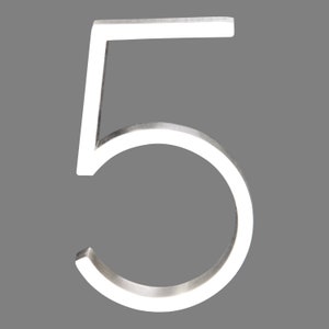 Modern Reflective Floating House Numbers 5" Address America Proprietary ...