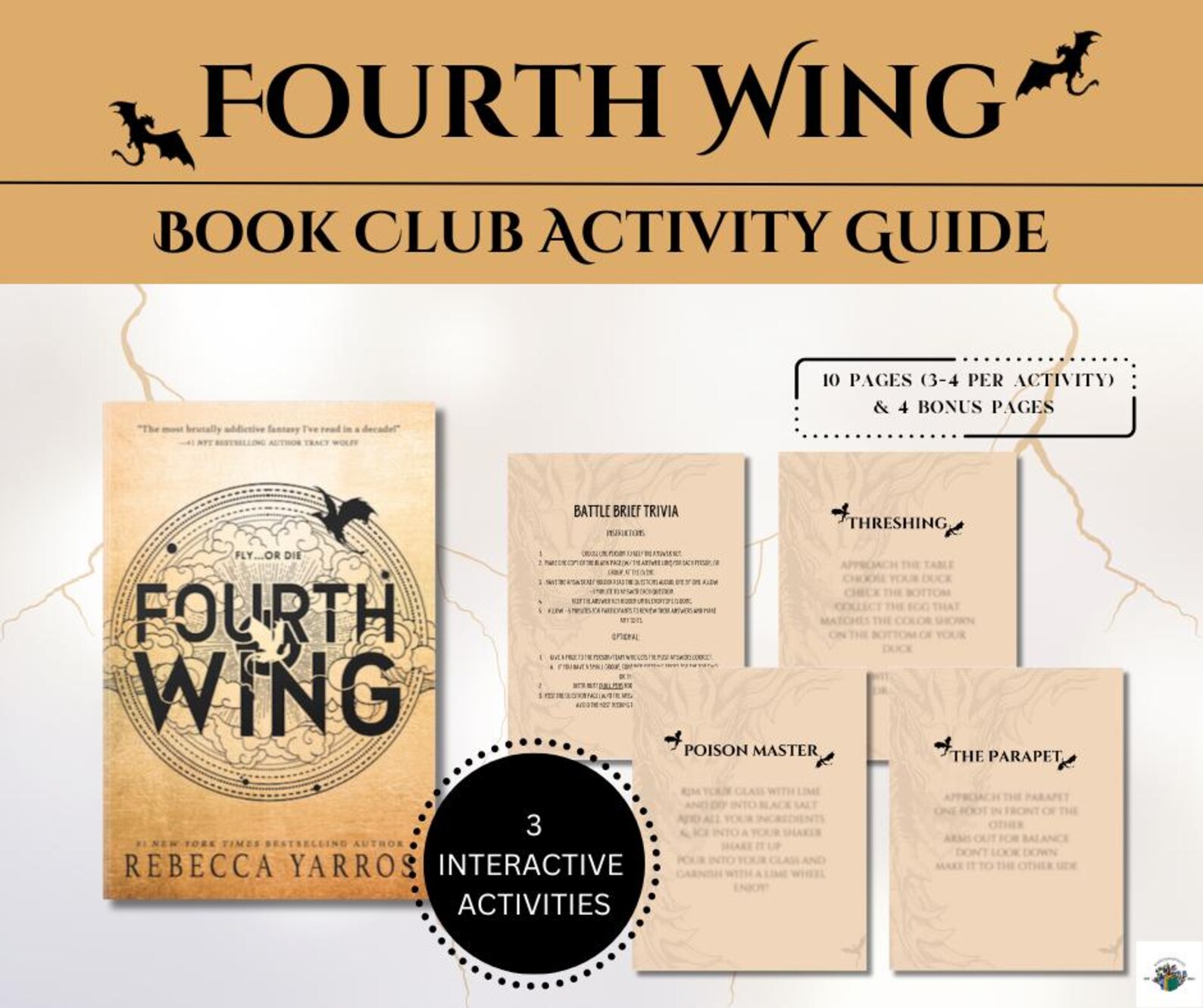 Fourth Wing Book Club Discussion Guide basic - Etsy