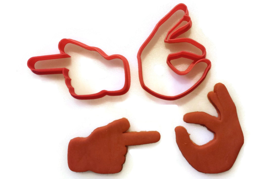 Emoji Ok and Pointing Finger Cookie Cutter Set - Etsy