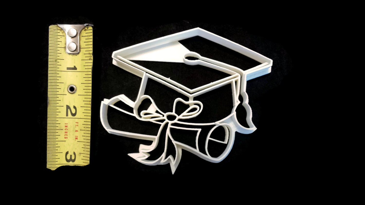 3D Printed Detailed Graduation Cap and Scroll Cookie Cutter 3 1/2" X 3 ...