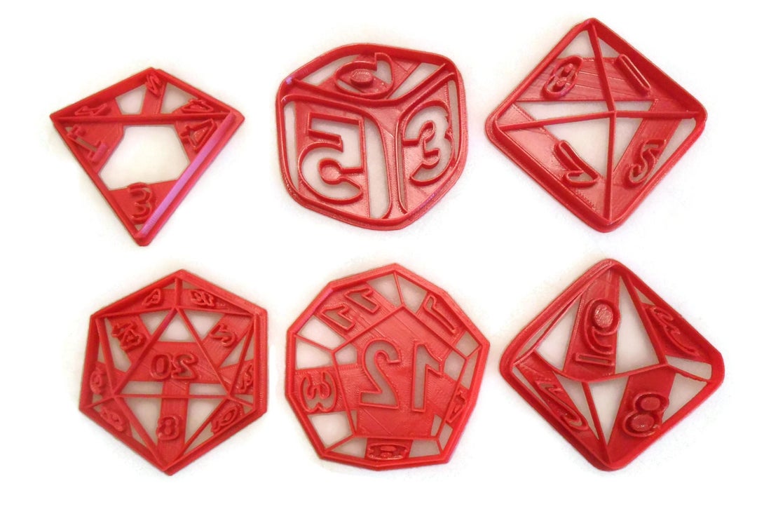 RPG Role Playing Game Dice Cookie Cutter Set D4 D6 D8 D10 D12 - Etsy UK
