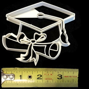 3D Printed Detailed Graduation Cap and Scroll Cookie Cutter 3 1/2" X 3 ...