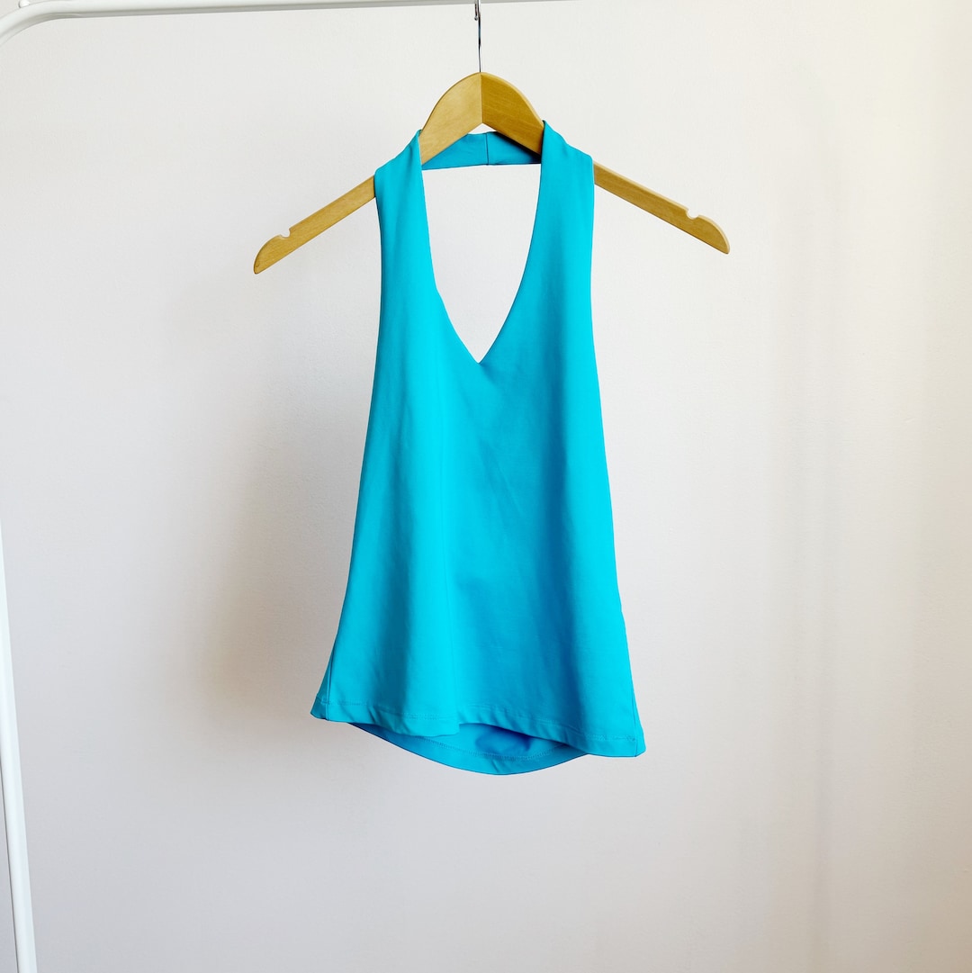 Y2k V-neck Halter Top 2000s Backless Halter Top Vintage Halter Top ...