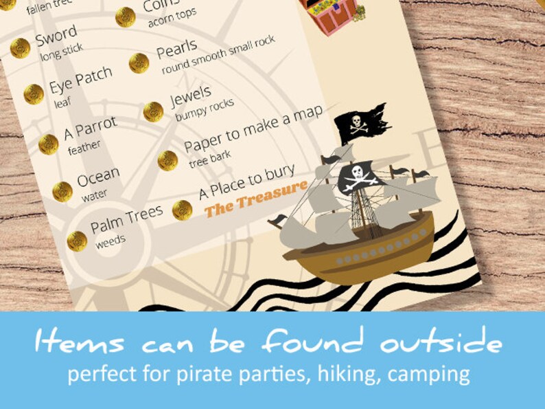 Pirate Scavenger Hunt Printable Treasure Hunt Party Game Activity ...