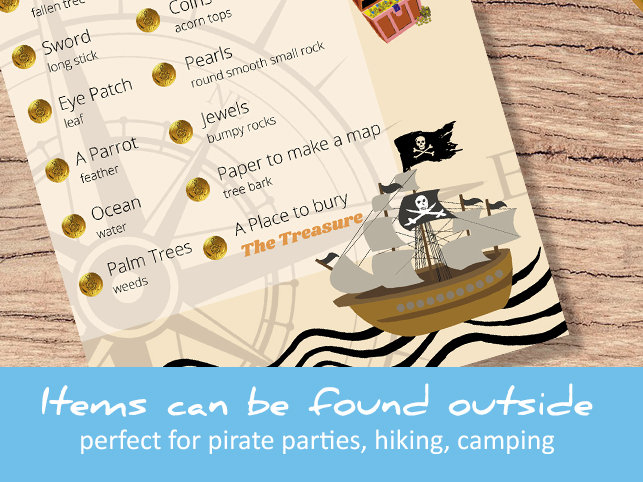 Pirate Scavenger Hunt Printable Treasure Hunt Party Game Activity ...