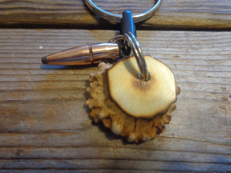 Genuine Deer Antler Key Chain With Bullet Tribal Primitive - Etsy