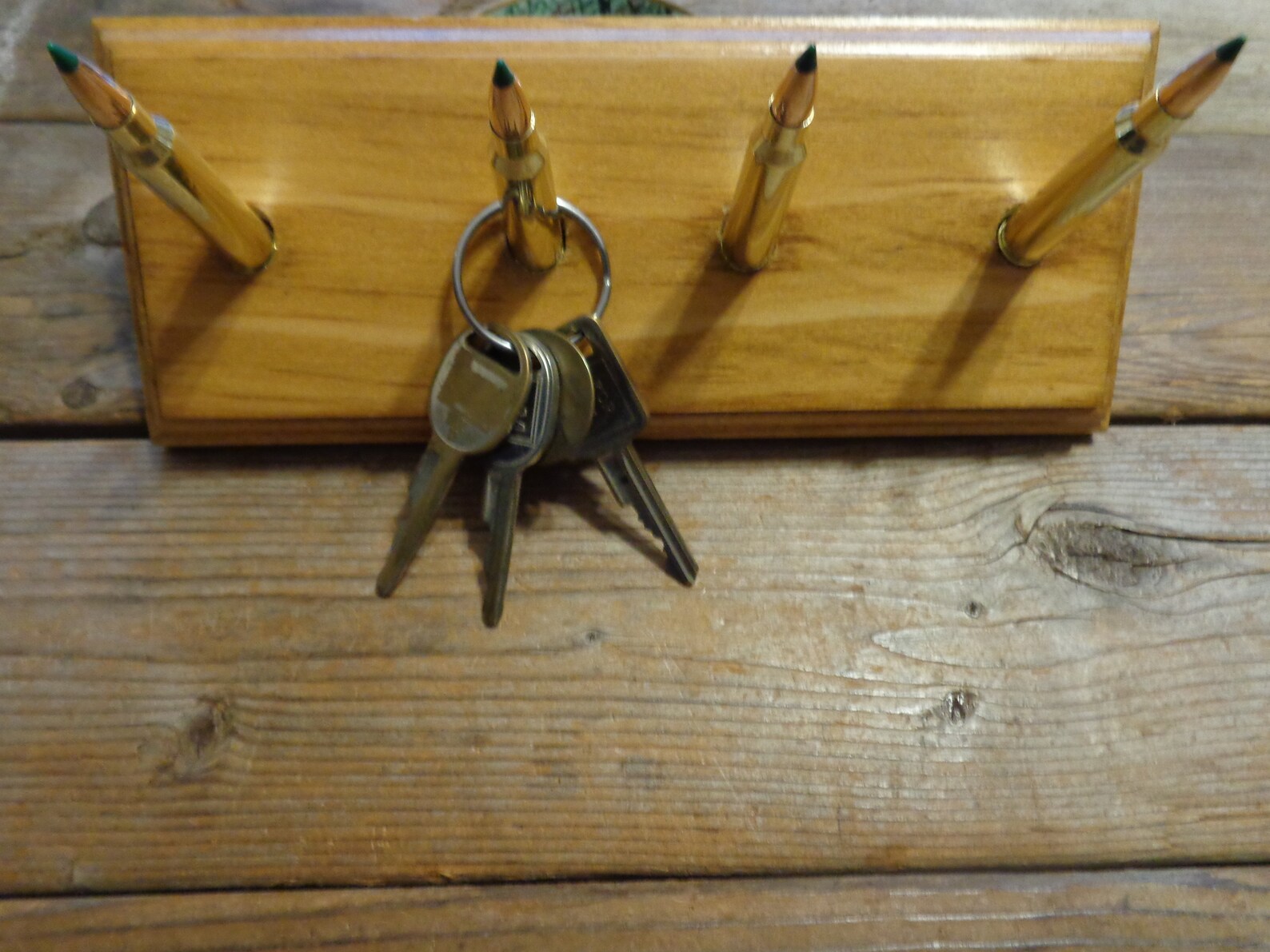 Rustic Handcrafted Bullet Key Rack on Wood Desk Paperweight - Etsy