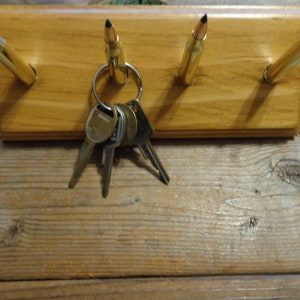 Rustic Handcrafted Bullet Key Rack on Wood Desk Paperweight Handmade ...