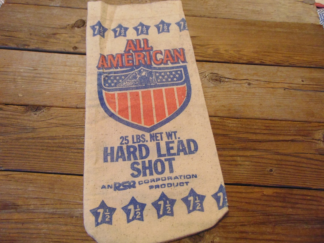 Vintage 1960's All American Cloth Lead 7 1/2 Shot Bag, 25 Lbs ...