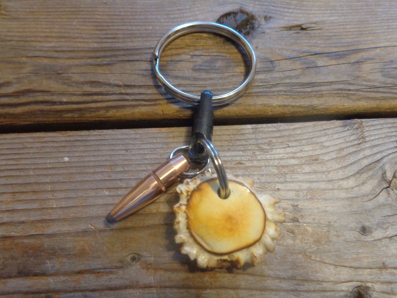 Genuine Deer Antler Key Chain With Bullet Tribal Primitive - Etsy