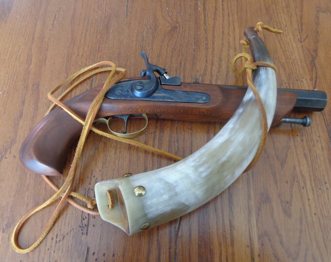 Custom Handmade Powder Horn With Hand Carved Plug & Wood Cap ...