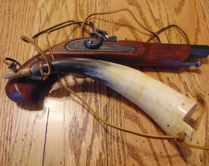Custom Handmade Powder Horn With Hand Carved Plug & Wood Cap ...