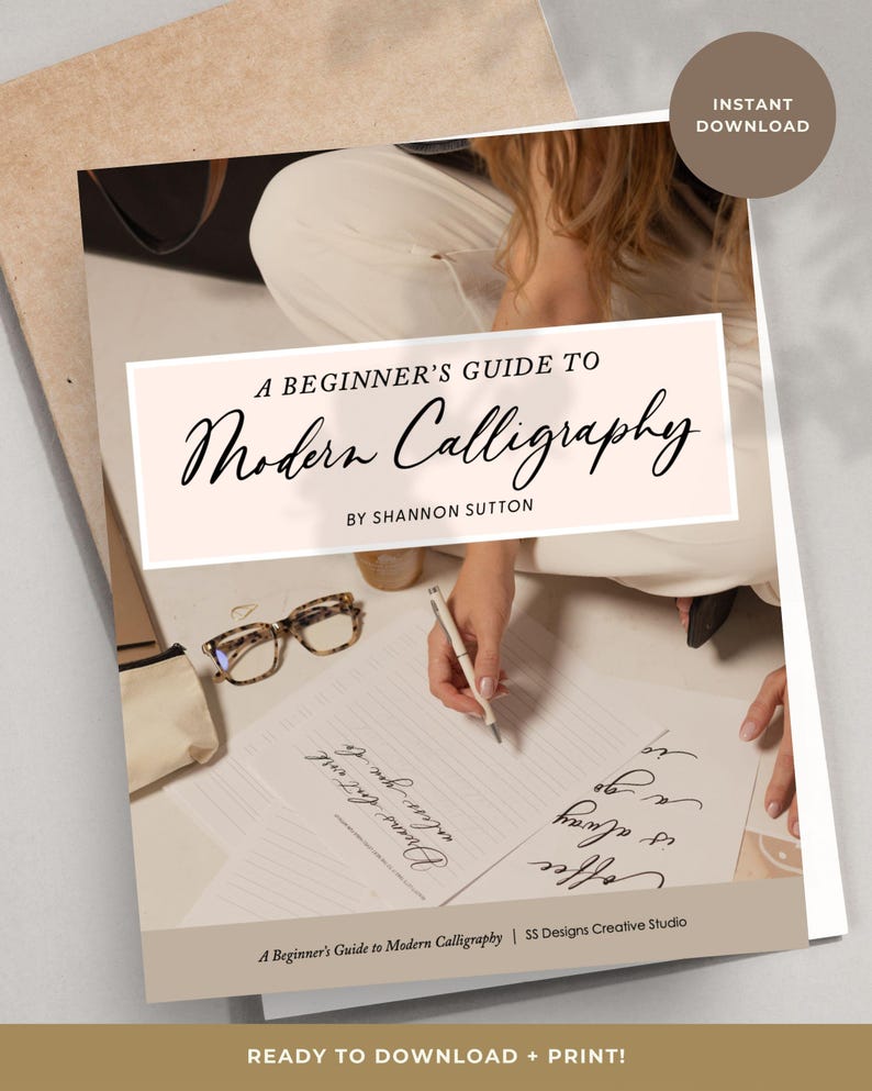A Beginner’s Guide to Modern Calligraphy | Brush Pen Lettering Workbook ...
