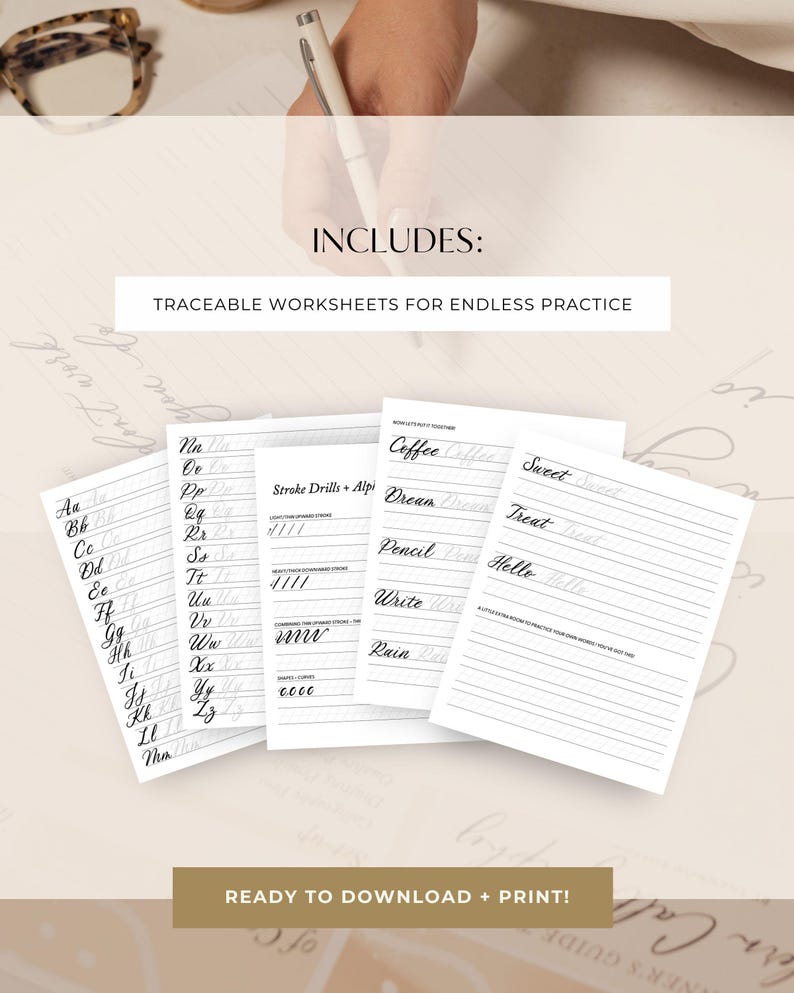 A Beginner’s Guide to Modern Calligraphy | Brush Pen Lettering Workbook ...
