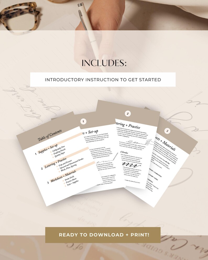 A Beginner’s Guide to Modern Calligraphy | Brush Pen Lettering Workbook ...