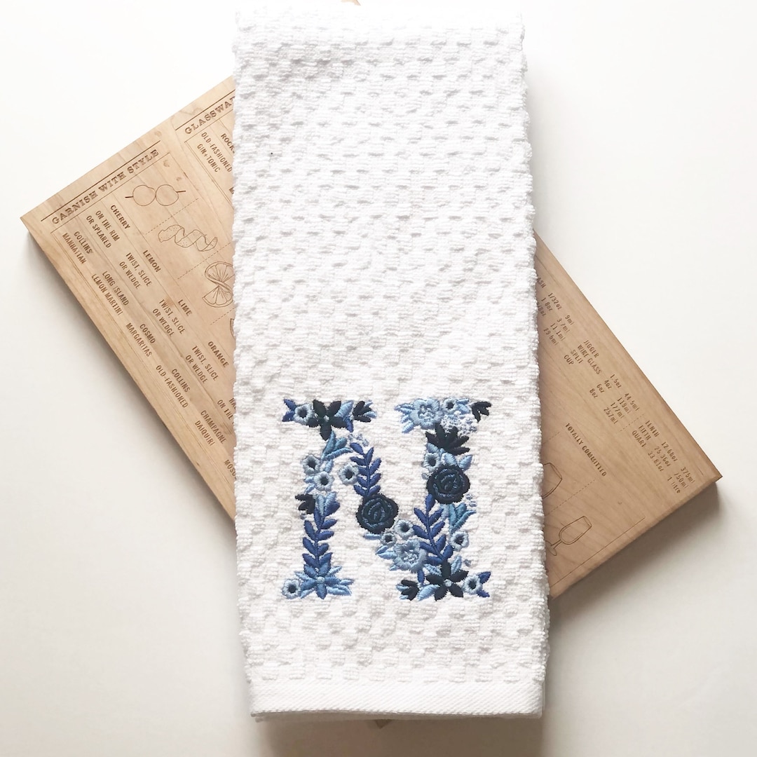 Monogrammed Initial Tea Towel - Etsy