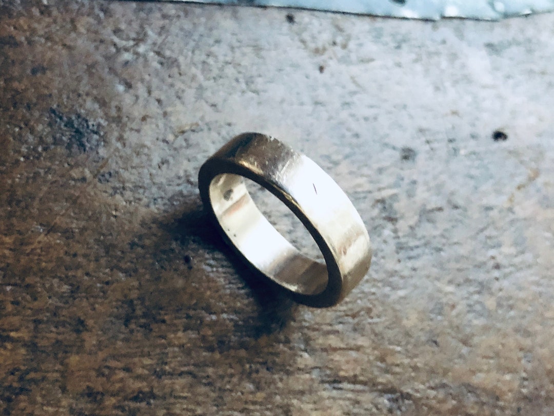 Sterling Silver Hand-forged Minimalist Band~boho Wedding Band~simple ...