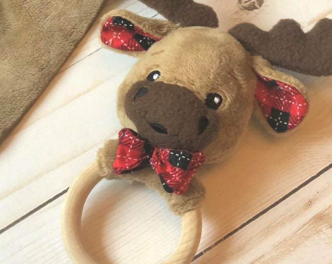 Moose Teething Ring ITH Embroidery Design Digital Download Design - Etsy