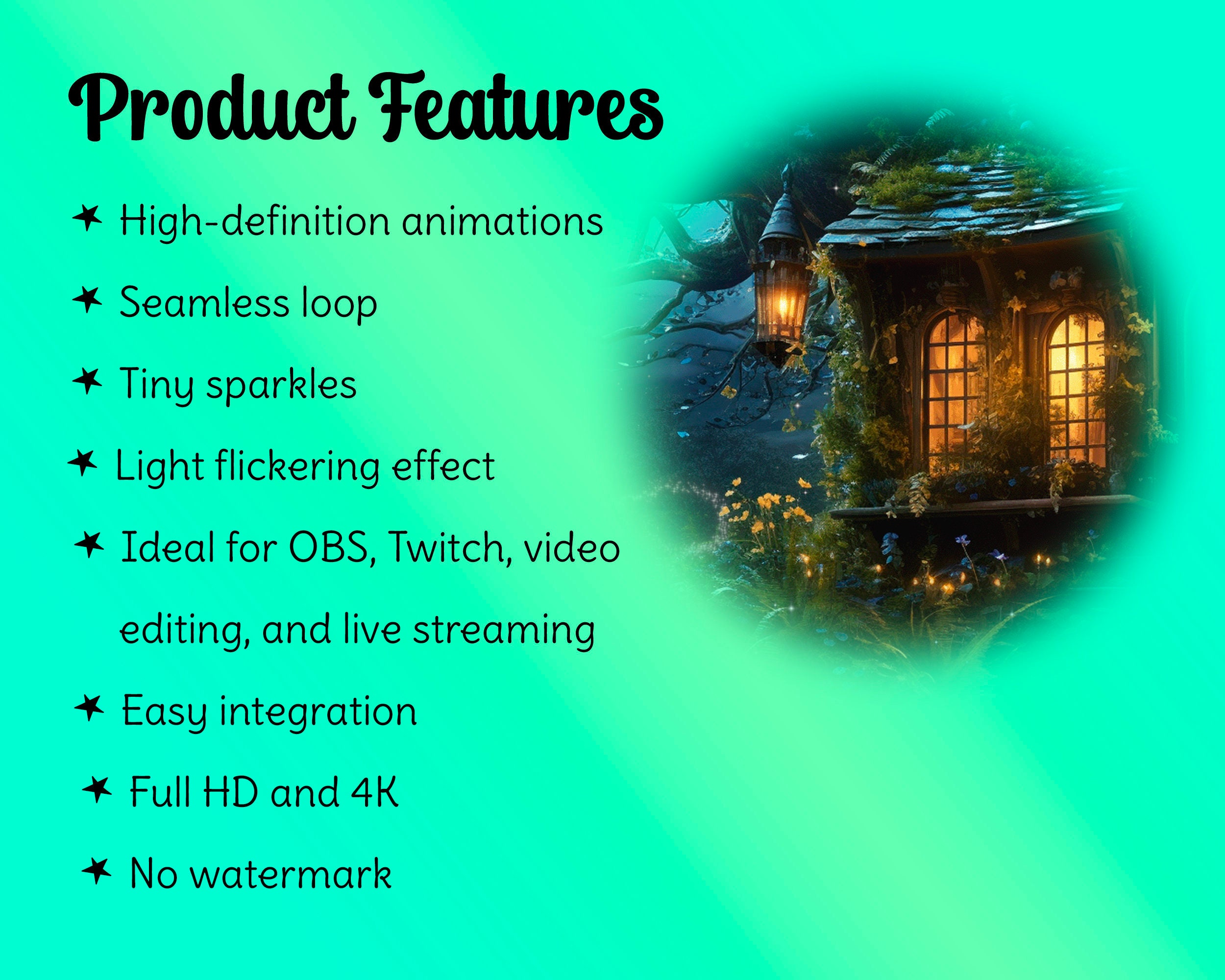 Animated Fairy Tree House Background, Vtuber Green Screen Overlay - Etsy