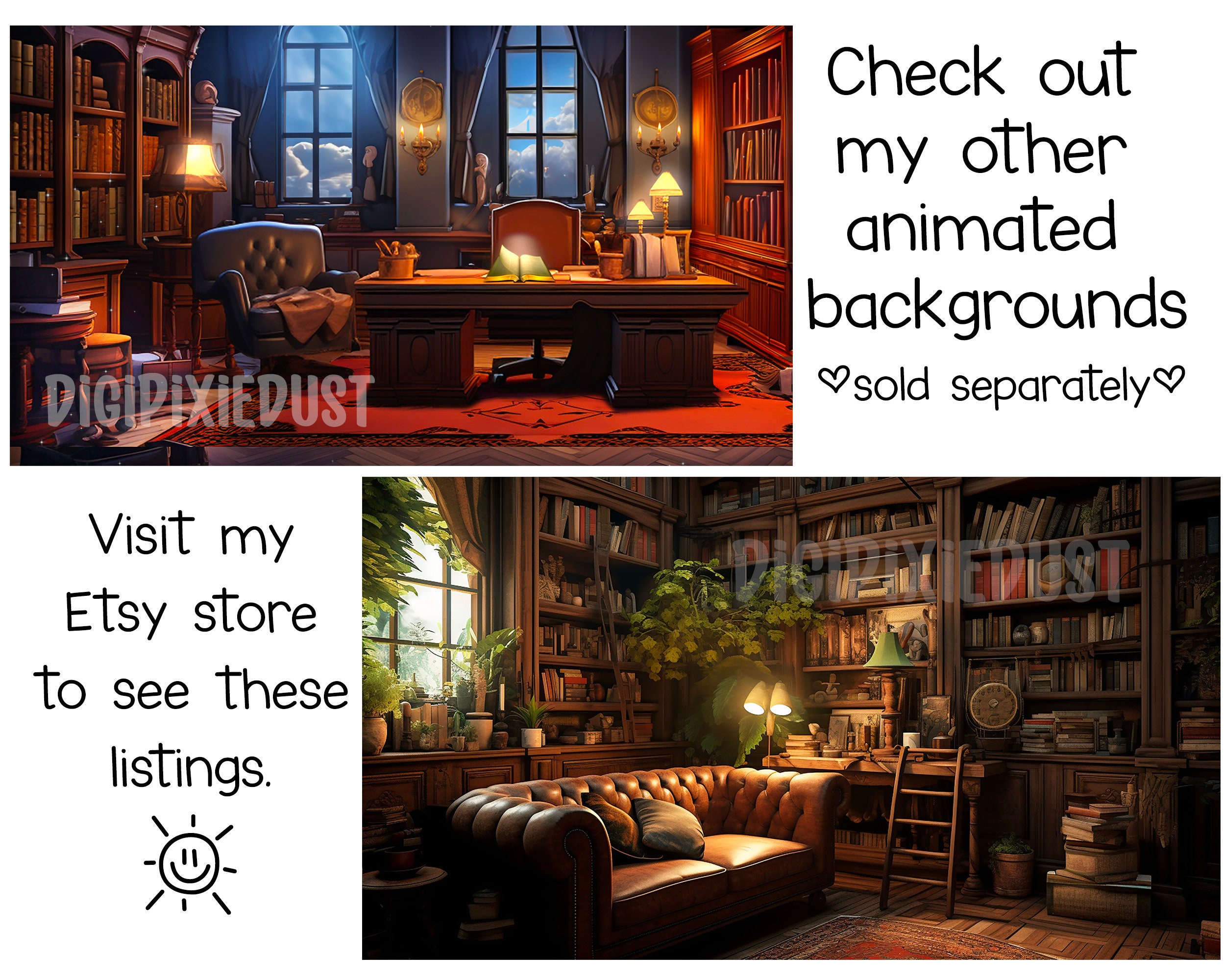 Animated Background | Detective Office for Green Screen, Vtuber ...