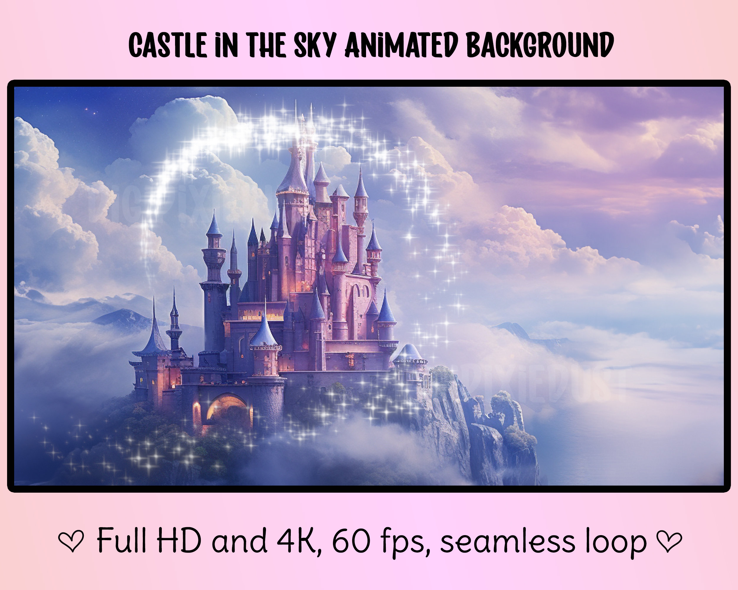 Magical Castle Animated Background, Sky Fantasy, Green Screen, Vtuber ...