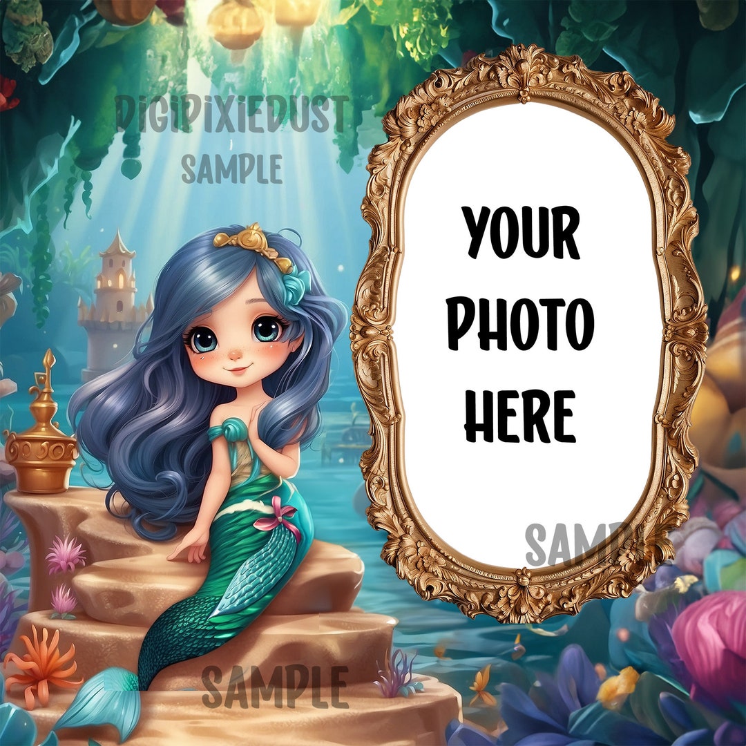 Mermaid Scrapbook Paper Kit Fantasy Theme | Digital Papers, Kawaii ...