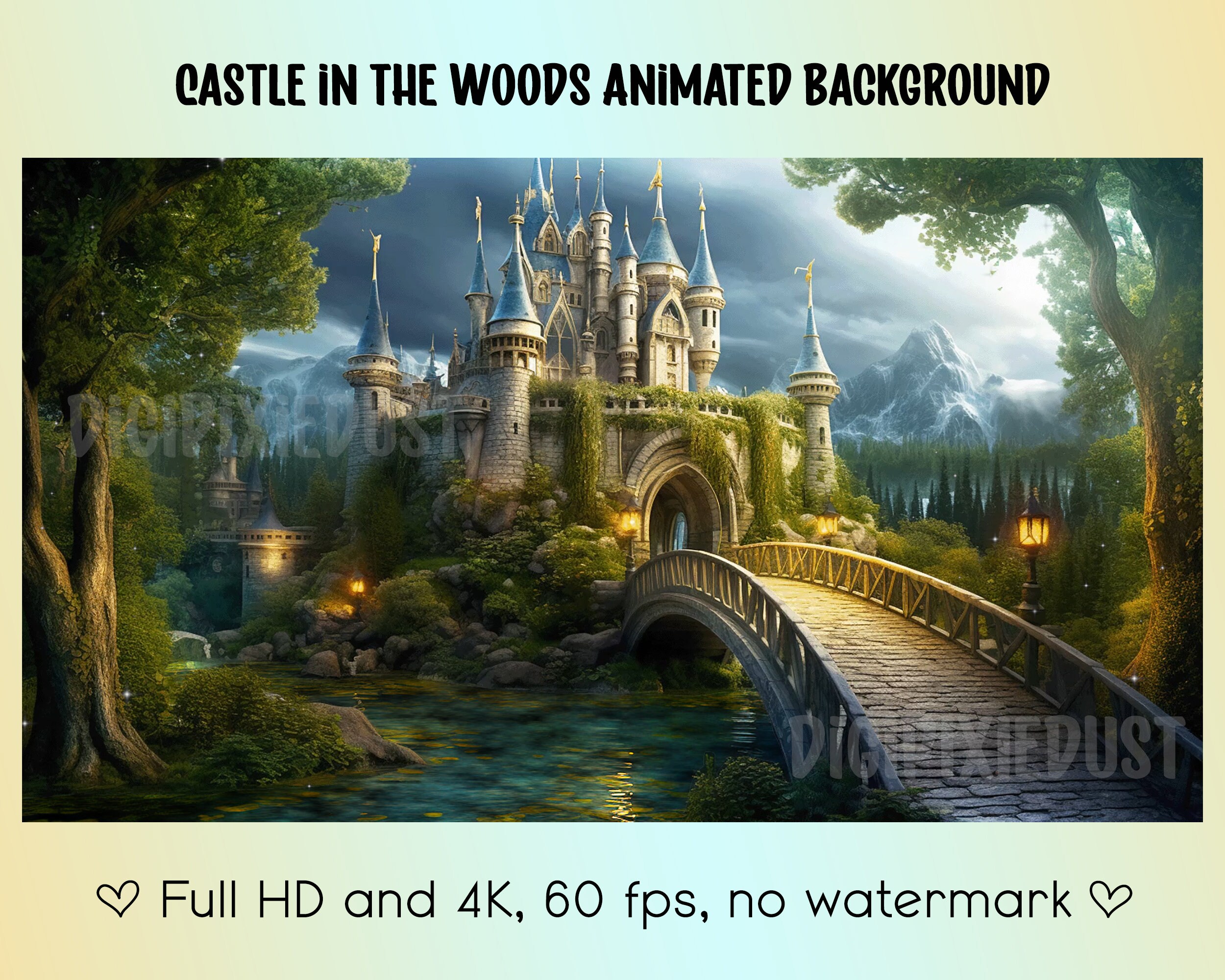 Animated Backgrounds 4 Pack Bundle Fantasy Vtuber Backdrops for Green ...