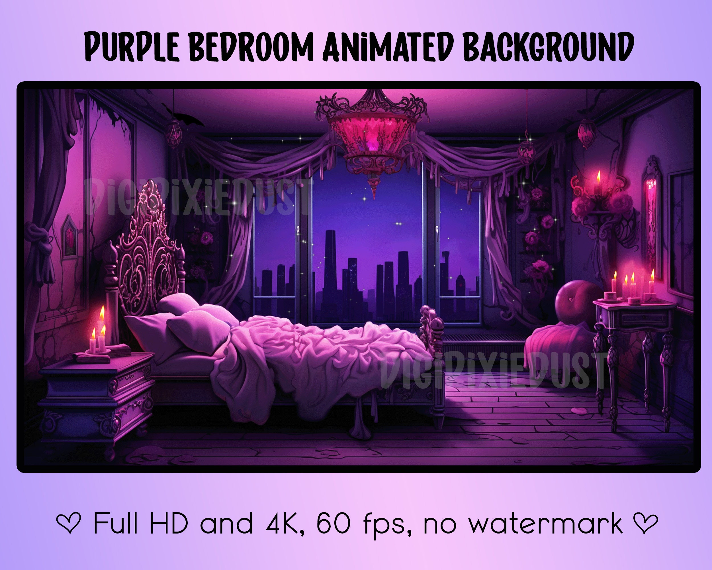Animated Backgrounds 4 Pack Bundle Vtuber Bedroom for Green Screen ...