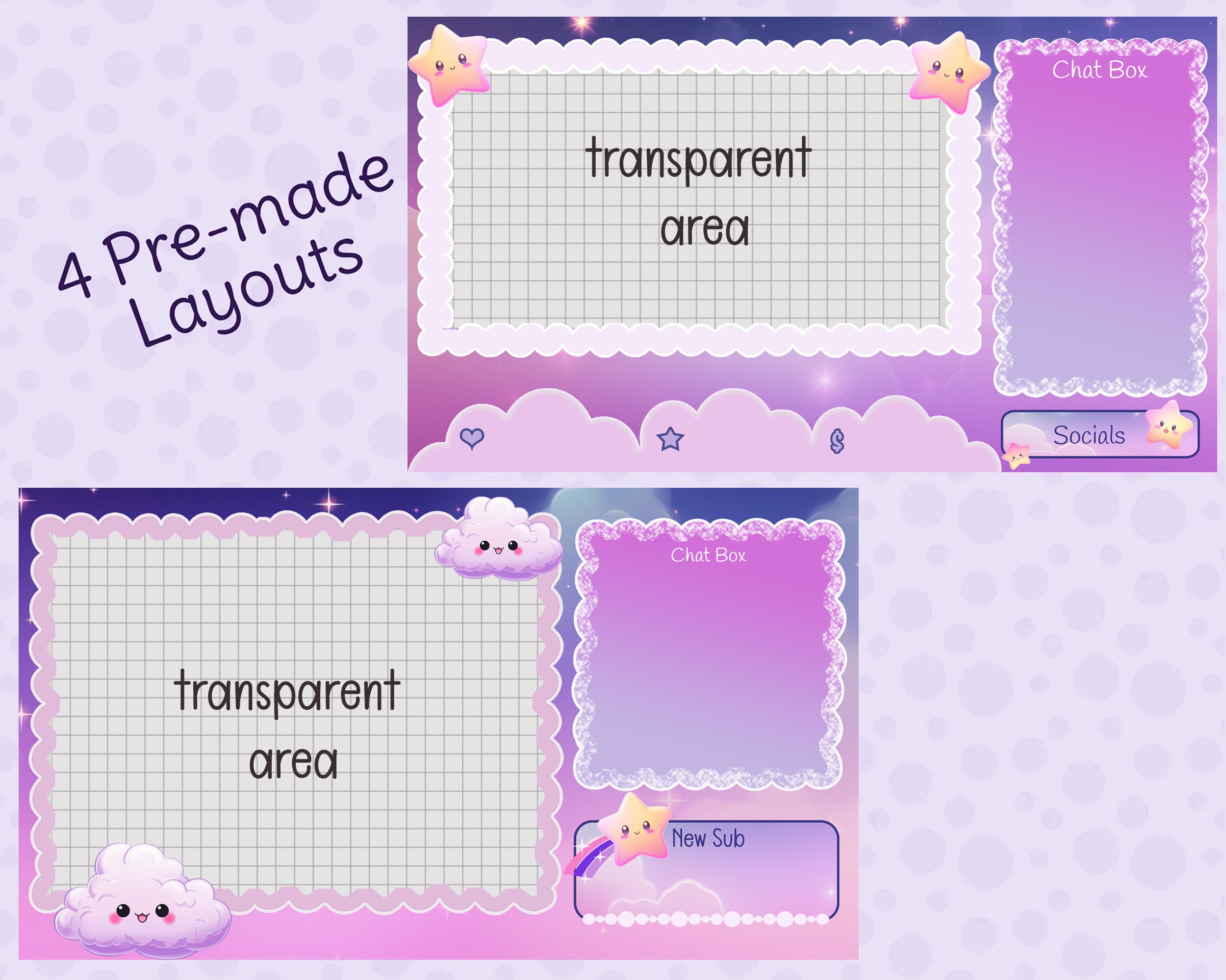 Shooting Star Animated Stream Bundle | Kawaii Pink Purple Twitch ...